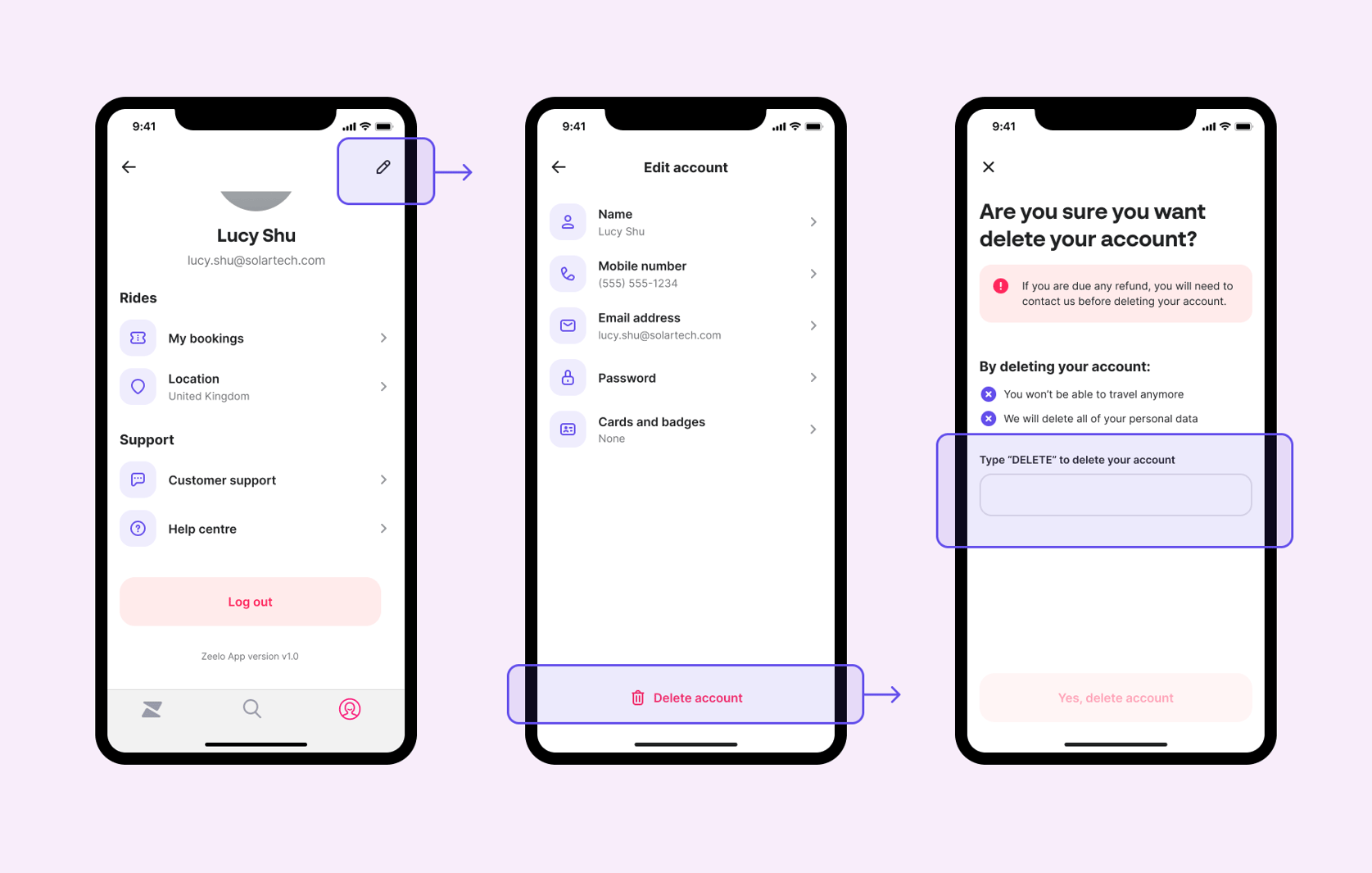 How do I delete my Zeelo account?